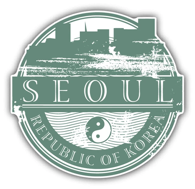 DOPASTICKER Seoul Korea Grunge Rubber Travel Sticker Decal Phone Decal ...