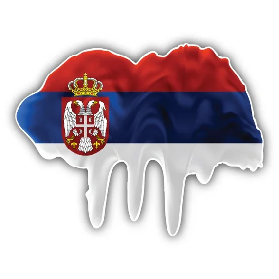 DOPASTICKER Serbia Flag Blot Sticker Decal Phone Decal Water Bottle ...