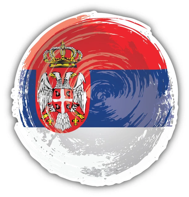 DOPASTICKER Serbia Flag Brushstroke Sticker Decal Phone Decal Water ...