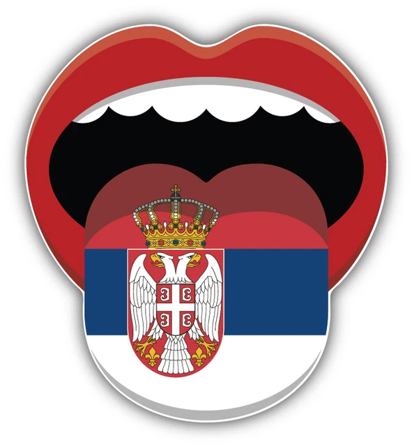 DOPASTICKER Serbia Flag Mouth Sticker Decal Phone Decal Water Bottle ...