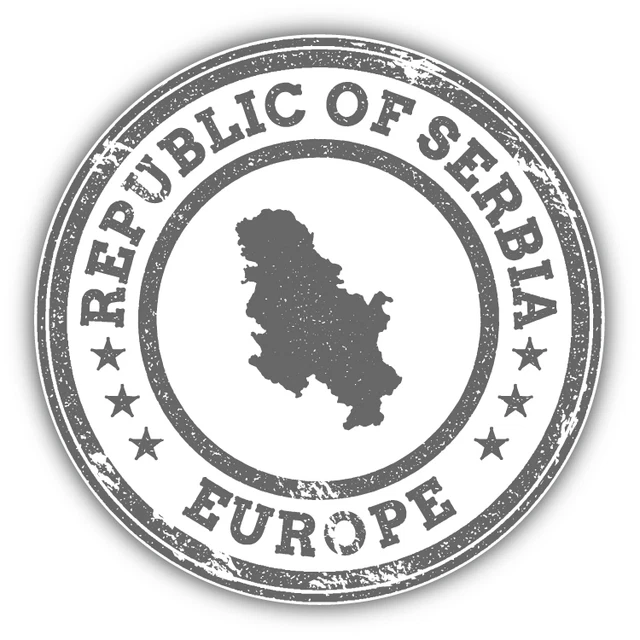 DOPASTICKER Serbia Map Europe Grunge Rubber Stamp Sticker Decal Phone ...