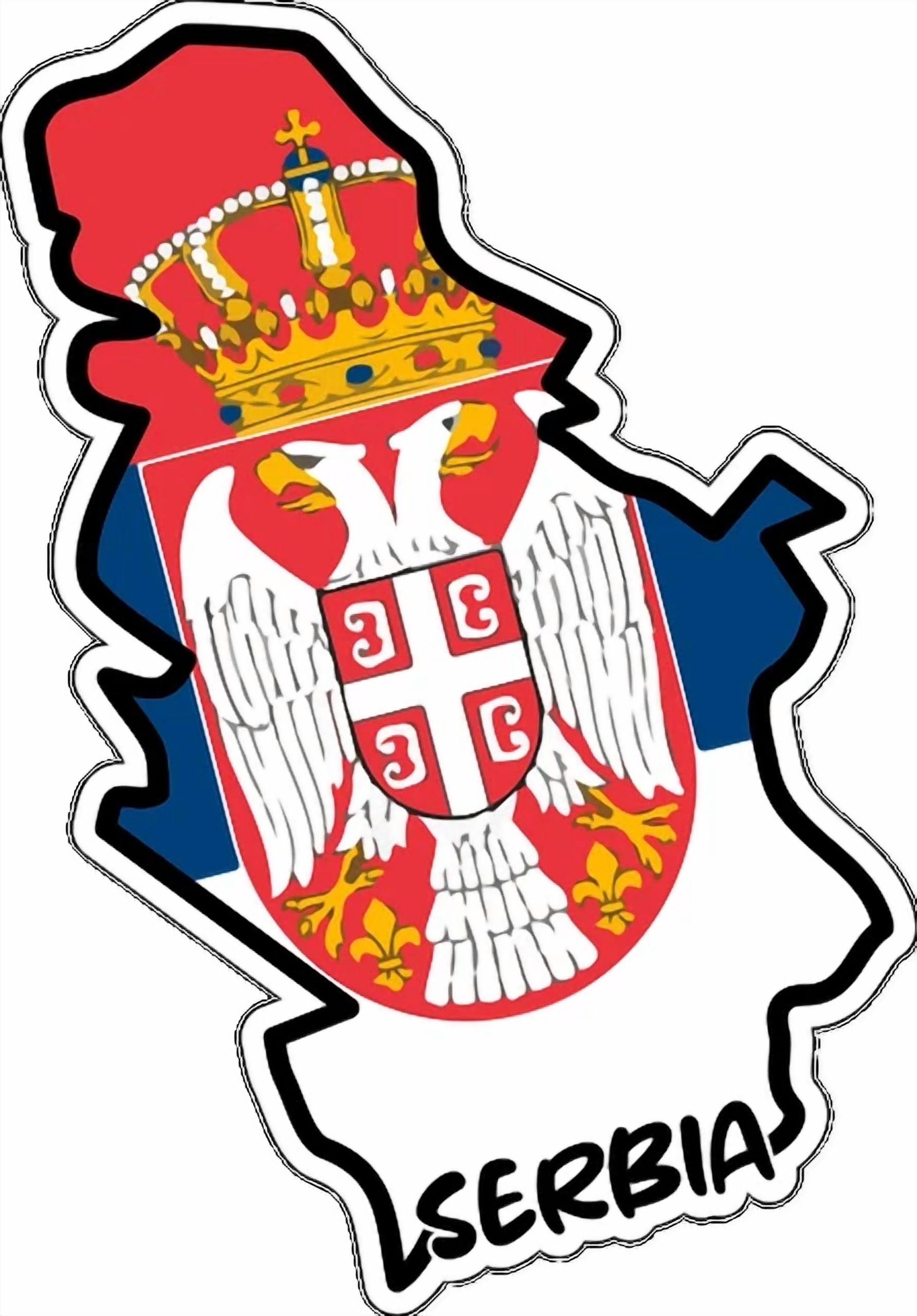 DOPASTICKER Serbia Map Flag Sticker Decal Phone Decal Water Bottle ...