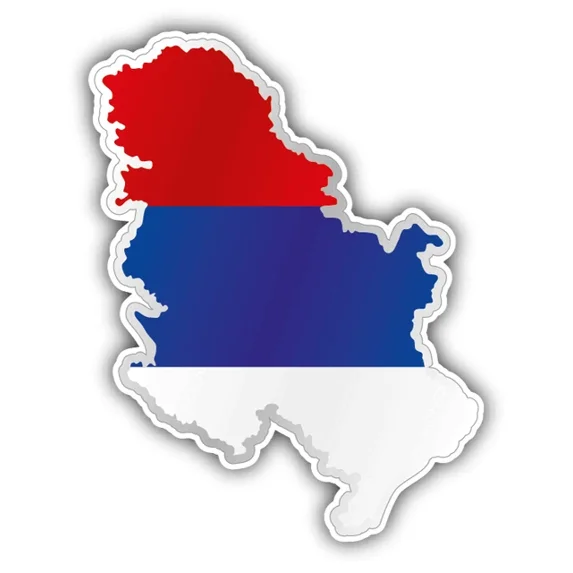 DOPASTICKER Serbia Map Flag Sticker Decal Phone Decal Water Bottle ...