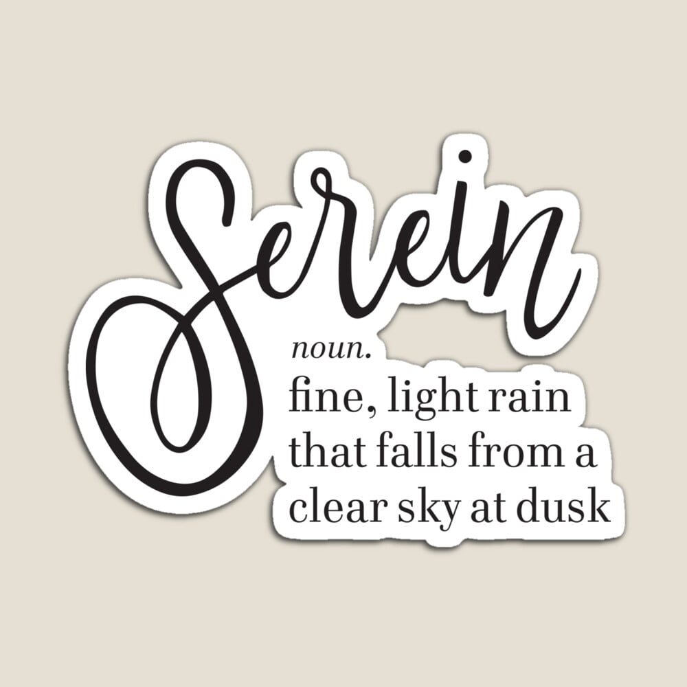 DOPASTICKER Serein Word Definition Rain At Dusk Sticker Decorative ...