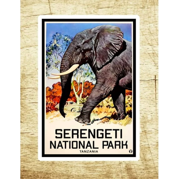 DOPASTICKER Serengeti National Park Decal Tanzania Elephant Africa ...