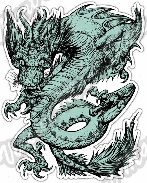DOPASTICKER Serpent Dragon Fantasy Lizard Creature Car Car Sticker ...
