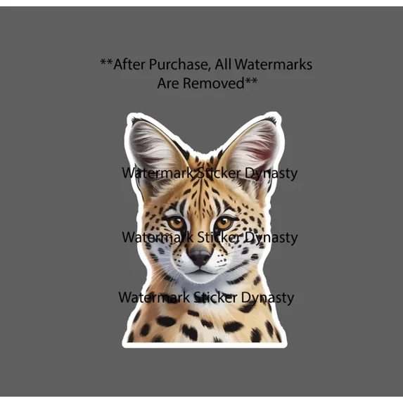 DOPASTICKER Serval Cat Sticker Animal Pet Feline Wild Sticker Phone ...