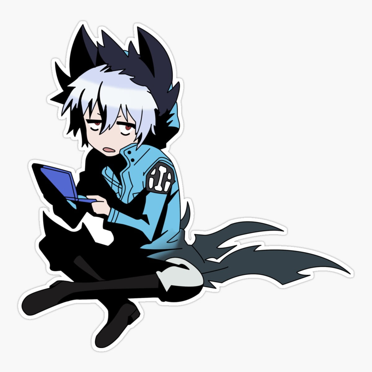 DOPASTICKER Servamp Kuro Cute Sleepy Playing Games Sticker, Phone ...