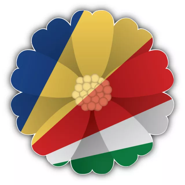 DOPASTICKER Seychelles Flag Flower Sticker Decal Phone Decal Water ...