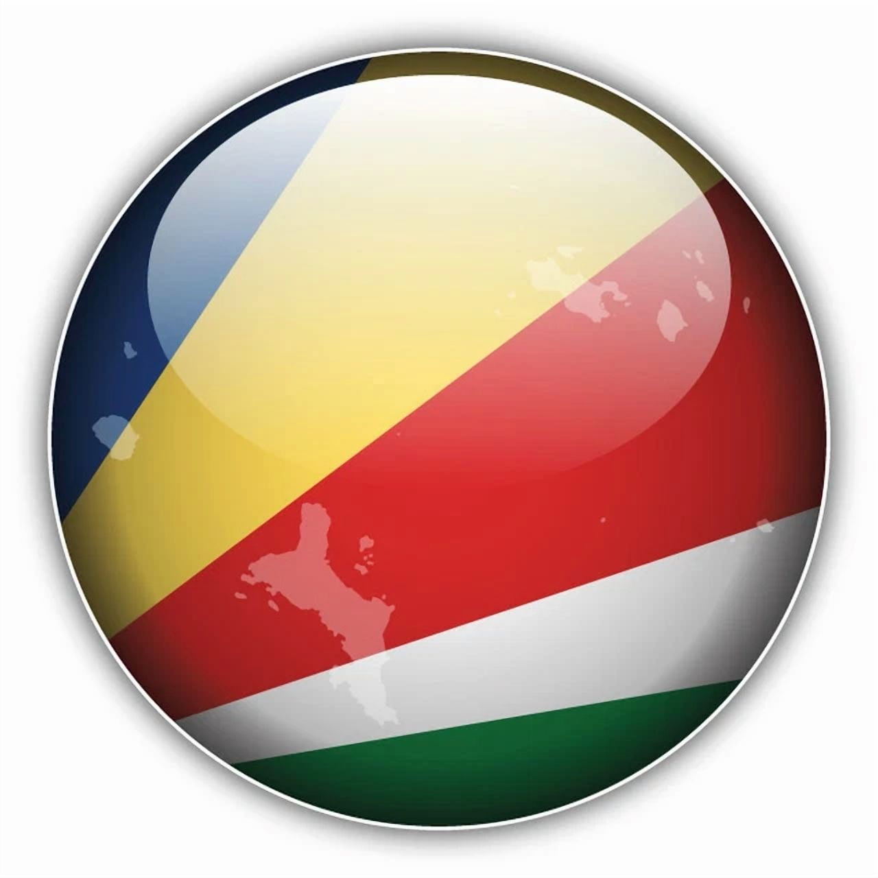 DOPASTICKER Seychelles Flag Map Sticker Decal Phone Decal Water Bottle ...