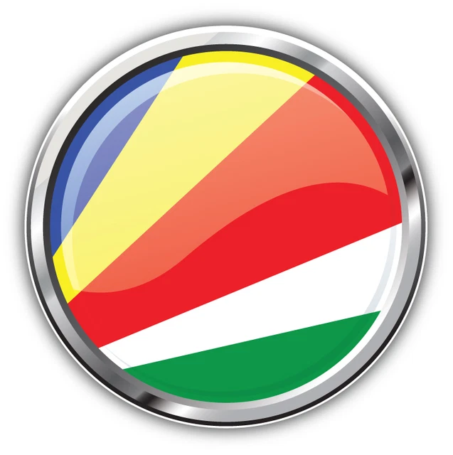 DOPASTICKER Seychelles Flag Silver Medal Sticker Decal Phone Decal ...