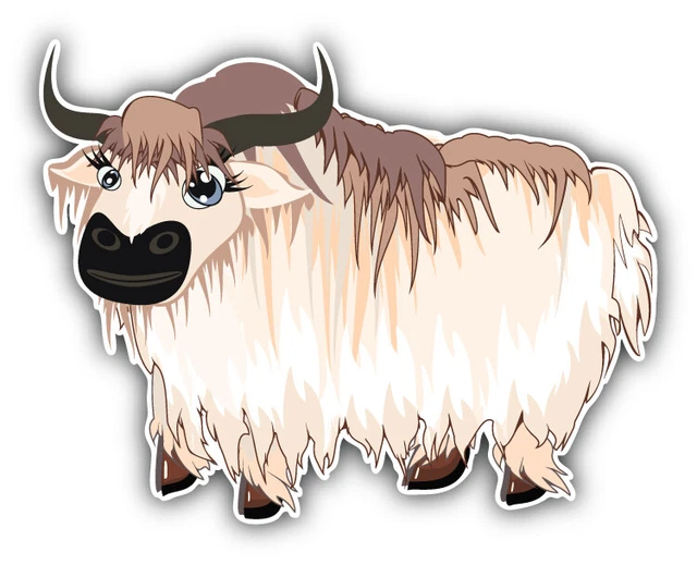 DOPASTICKER Shaggy Yak Sticker Decal Phone Decal Water Bottle Stickers ...