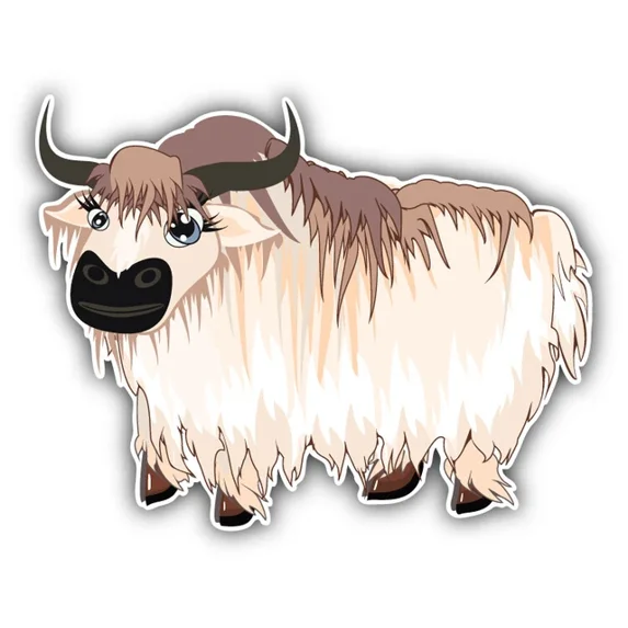 DOPASTICKER Shaggy Yak Sticker Decal Phone Decal Water Bottle Stickers ...