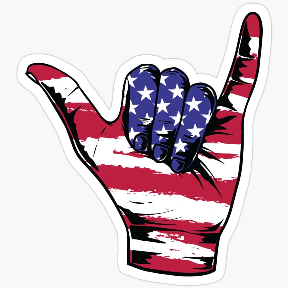 DOPASTICKER Shaka Usa Independence Day Sticker Fourth Of July Sticker ...