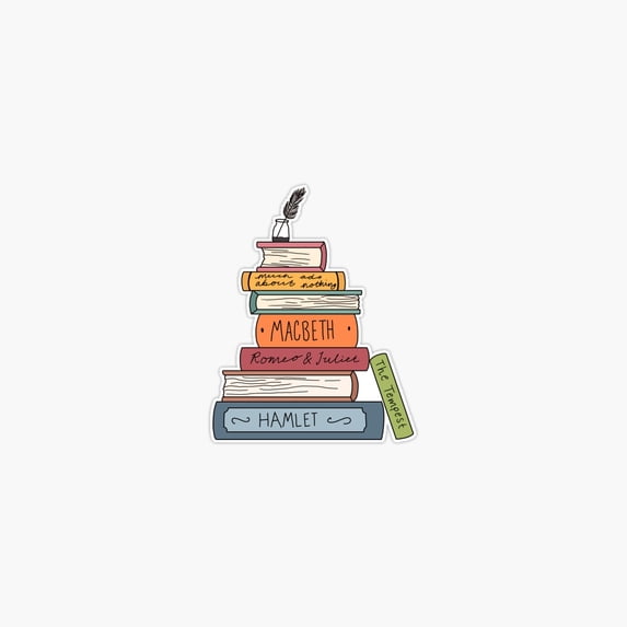 DOPASTICKER Shakespeare Book Stack Sticker, Phone Sticker Car Sticker ...