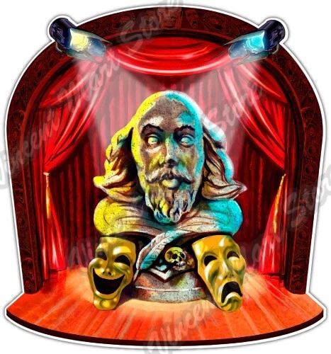 DOPASTICKER Shakespeare Theater Stage Drama Masks Sad Car Sticker Decal ...