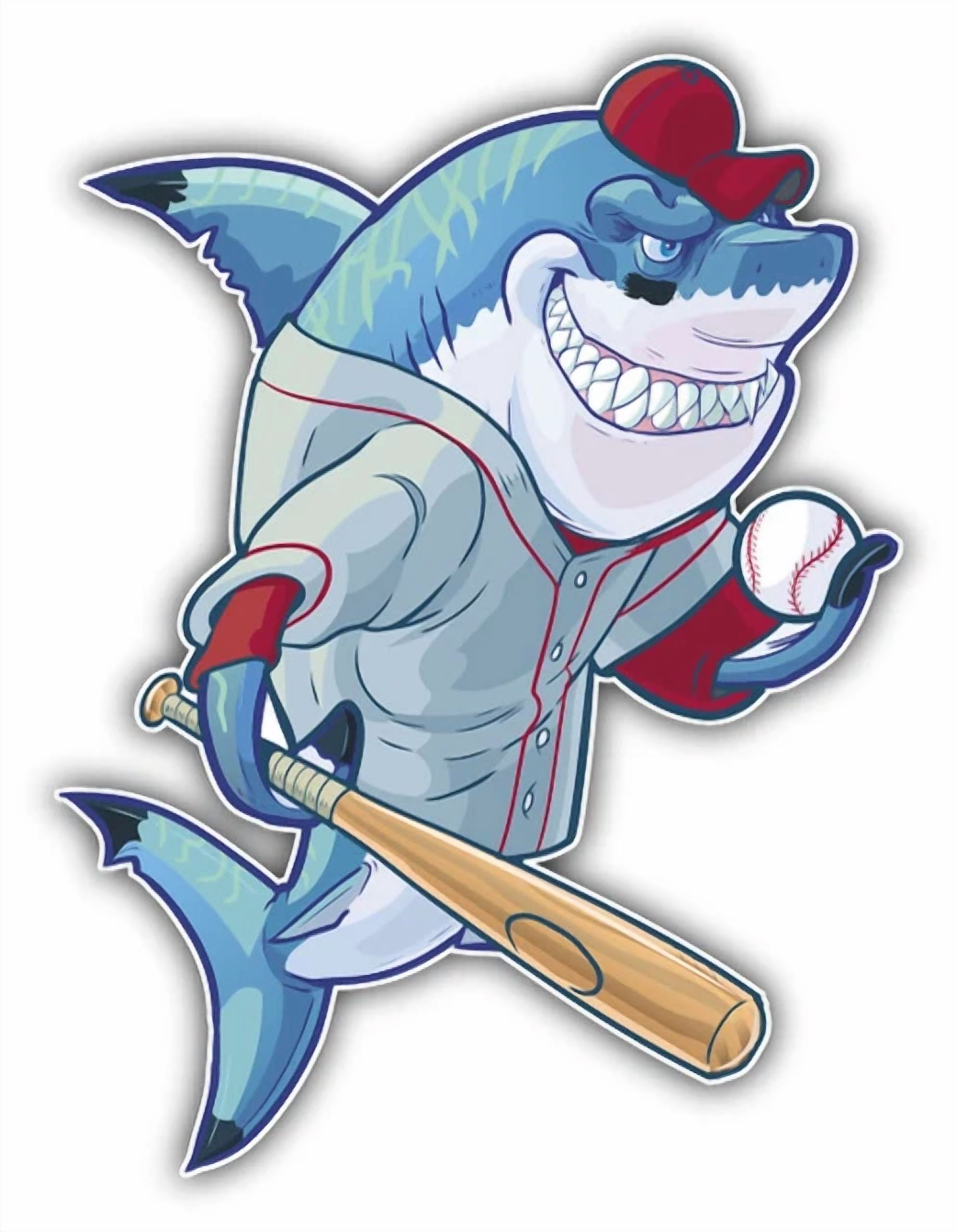 DOPASTICKER Shark Baseball Player Sticker Decal Phone Decal Water ...