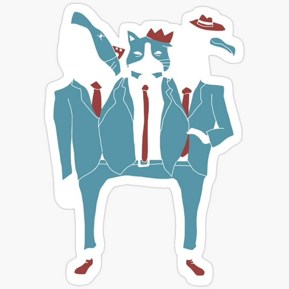 DOPASTICKER Shark Cat Albatross Sticker Phone Decal Water Bottle ...