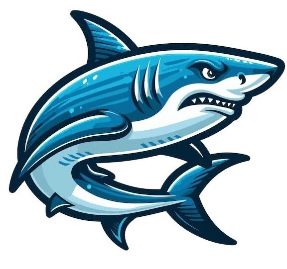 DOPASTICKER Shark Head Sticker Mean Colorful Vivid Bright Tough Ocean ...