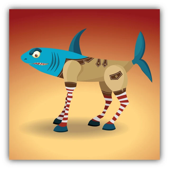 DOPASTICKER Shark Horse Monster Sticker Decal Phone Decal Water Bottle ...