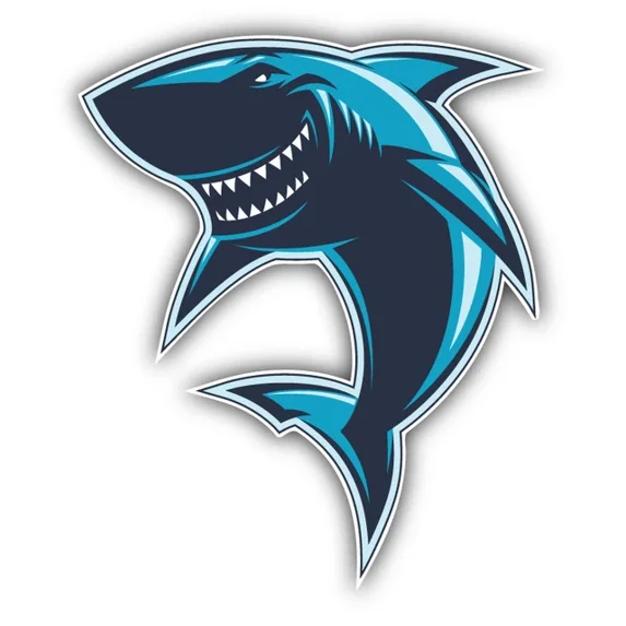 DOPASTICKER Shark Sport Mascot Sticker Decal Phone Decal Water Bottle ...