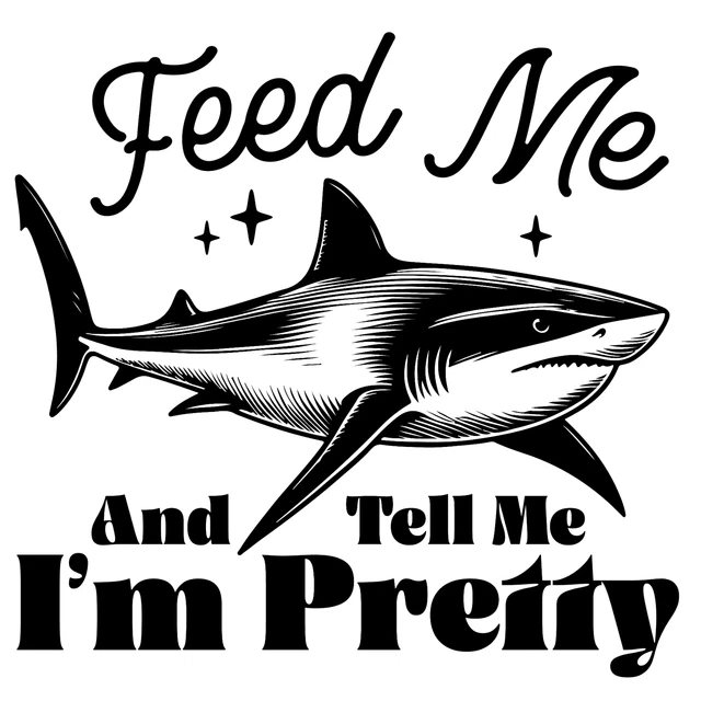 DOPASTICKER Shark Sticker Cute Animal Ocean Feed Me And Tell Me I'M ...