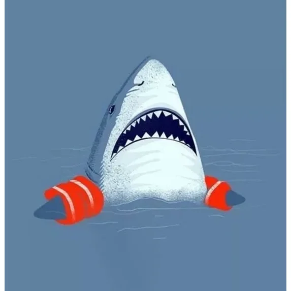 DOPASTICKER Shark Sticker Floaties Can'T Swim Water Ocean Lake Learn To ...