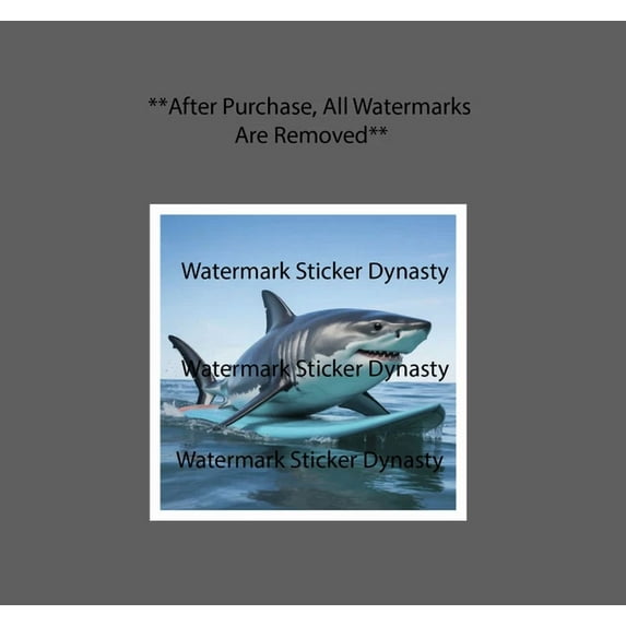 DOPASTICKER Shark Surfing Sticker Beach Fish Abstract Sticker Phone ...