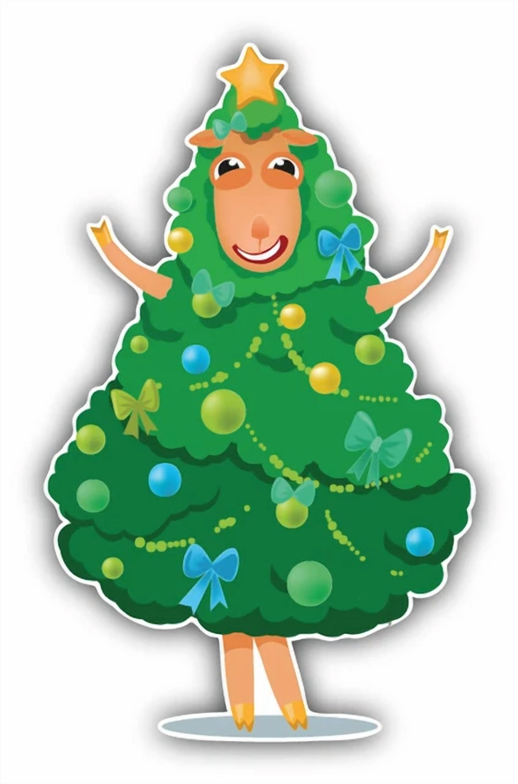 DOPASTICKER Sheep Chri.Stm.As Tree Car Sticker Phone Water Bottle ...
