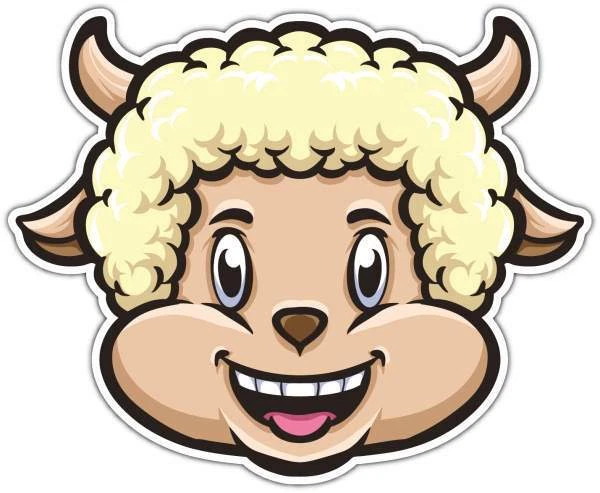 DOPASTICKER Sheep Face Lamb Cartoon Car Window Locker Sticker Decal ...