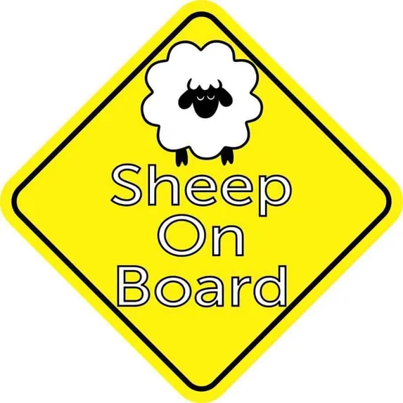 DOPASTICKER Sheep On Board Sticker Animal Sticker Phone Sticker, Latop ...