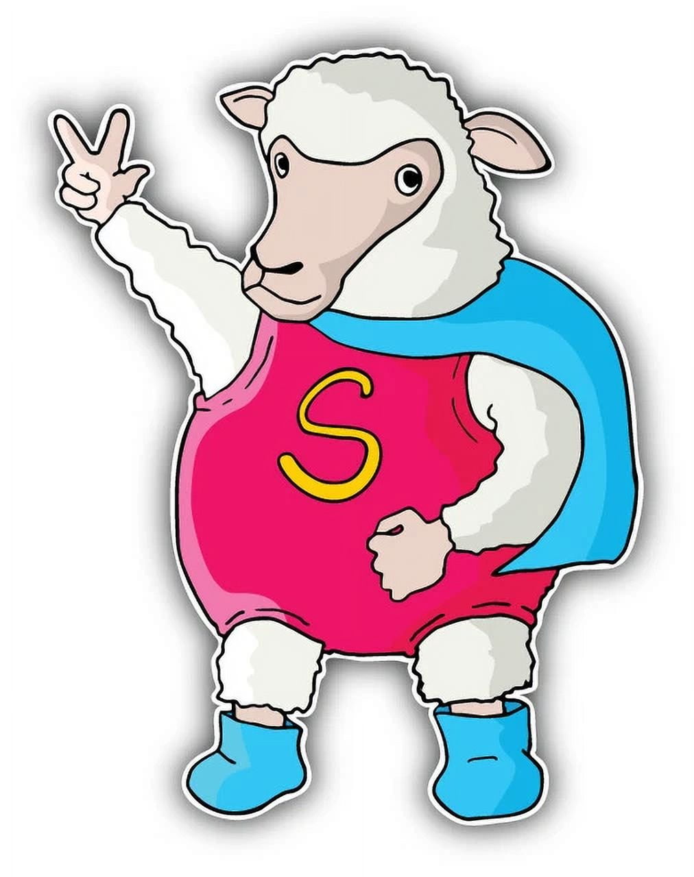 DOPASTICKER Sheep Superhero Sticker Decal Phone Decal Water Bottle ...