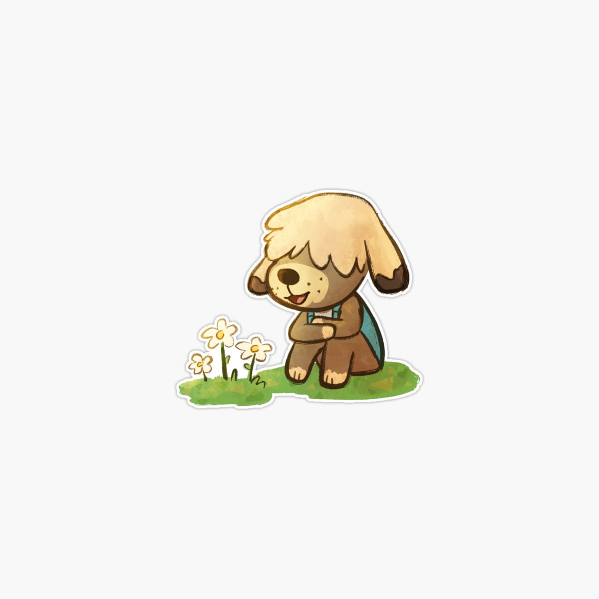 DOPASTICKER Shep With Flowers Sticker, Phone Sticker Water Bottle ...