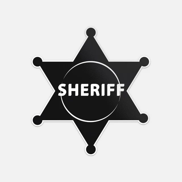 DOPASTICKER Sheriff Police Star Emblem Simple Sign Sticker Decal Phone ...
