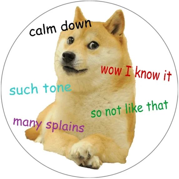 DOPASTICKER Shiba Inu Calm Down Such Tone Wow, Stickers Phone Decal ...