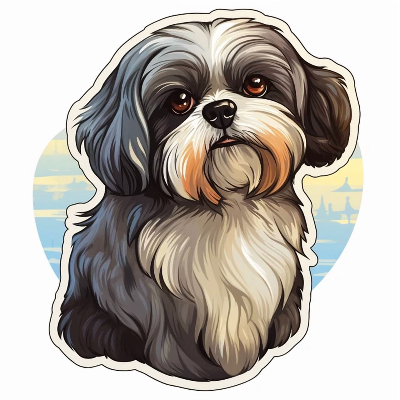 DOPASTICKER Shih Tzu Car Sticker Dogs Sticker Phone Sticker, Latop ...