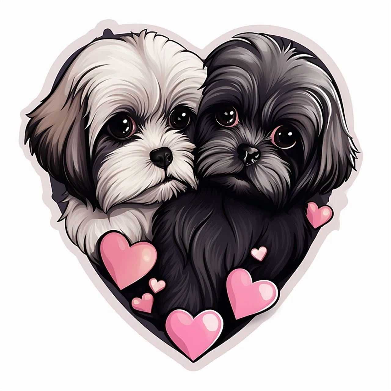 DOPASTICKER Shih Tzu Car Sticker Dogs Sticker Phone Sticker, Latop ...