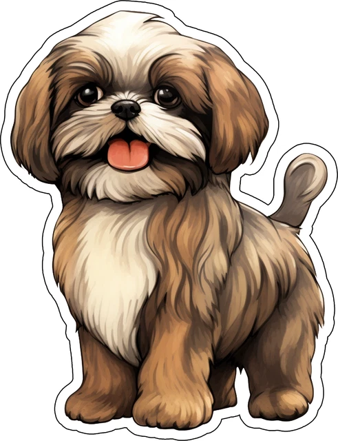 DOPASTICKER Shih Tzu Car Sticker Dogs Sticker Phone Sticker, Latop ...