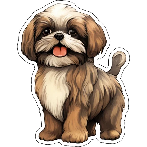DOPASTICKER Shih Tzu Car Sticker Dogs Sticker Phone Sticker, Latop ...