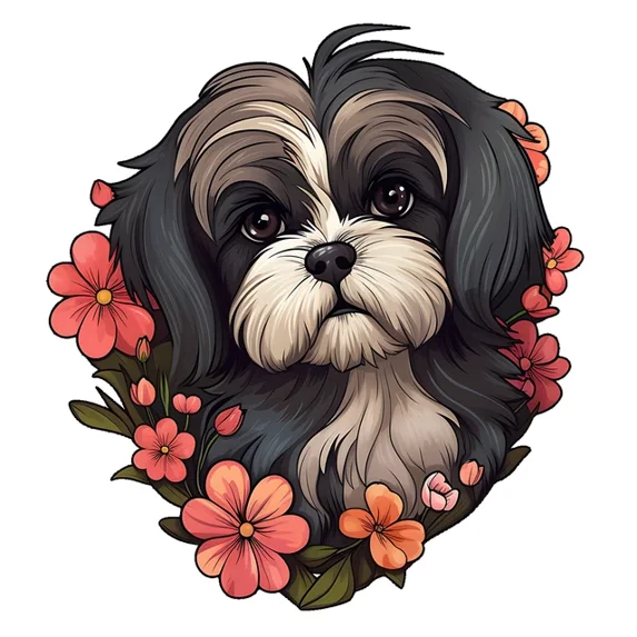 DOPASTICKER Shih Tzu Car Sticker Dogs Sticker Phone Sticker, Latop ...
