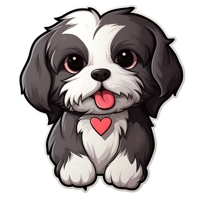 DOPASTICKER Shih Tzu Car Sticker Dogs Sticker Phone Sticker, Latop ...