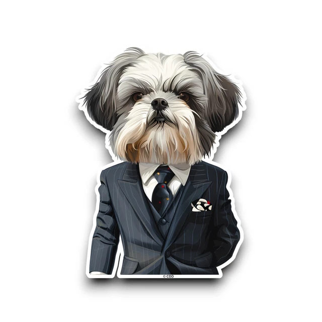 DOPASTICKER Shih Tzu Dog Animal In Suit Sticker Decal Car Window ...