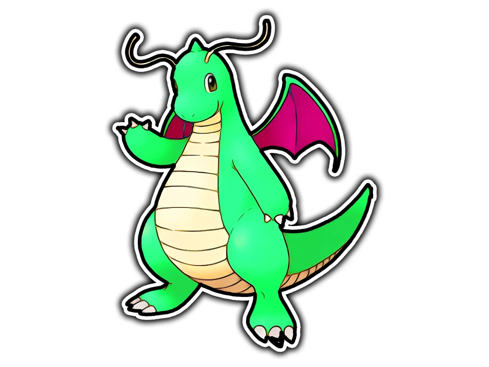DOPASTICKER Shiny Dragonite Sticker Decal Phone Decal Water Bottle ...