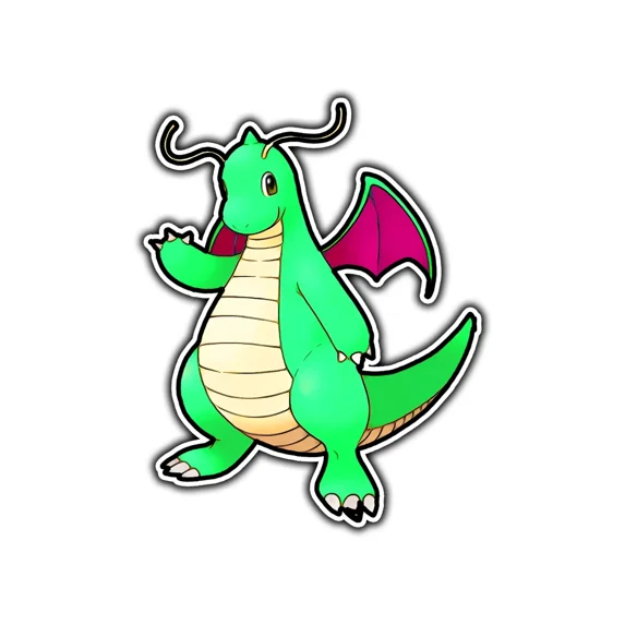 DOPASTICKER Shiny Dragonite Sticker Decal Phone Decal Water Bottle ...