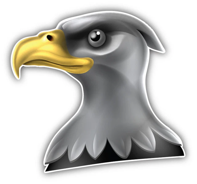 DOPASTICKER Shiny Metallic Bald Eagle Head Animal Sticker Decal Phone ...