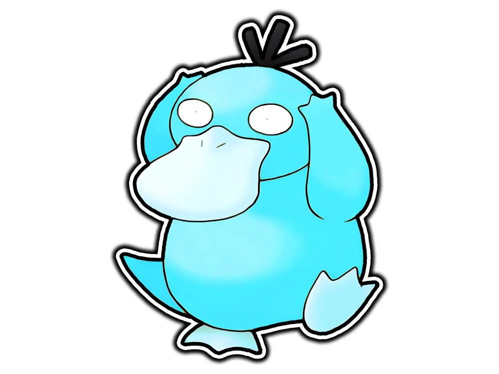 DOPASTICKER Shiny Psyduck Sticker Decal Phone Decal Water Bottle ...