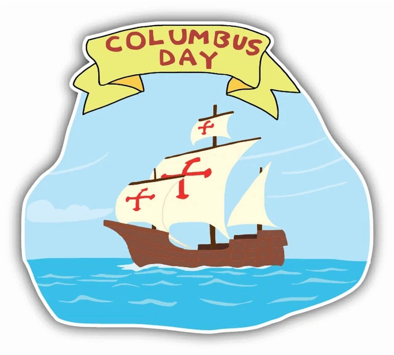 DOPASTICKER Ship Columbus Day Cartoon Car Sticker Phone Water Bottle ...