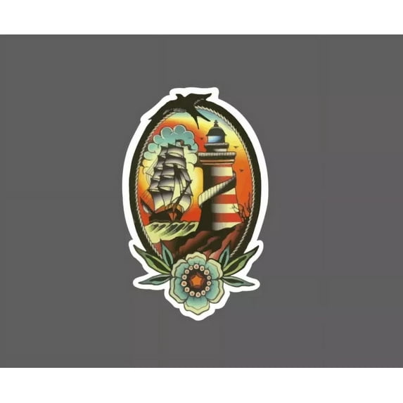 DOPASTICKER Ship Lighthouse New School Waterproof Decorative Laptop ...