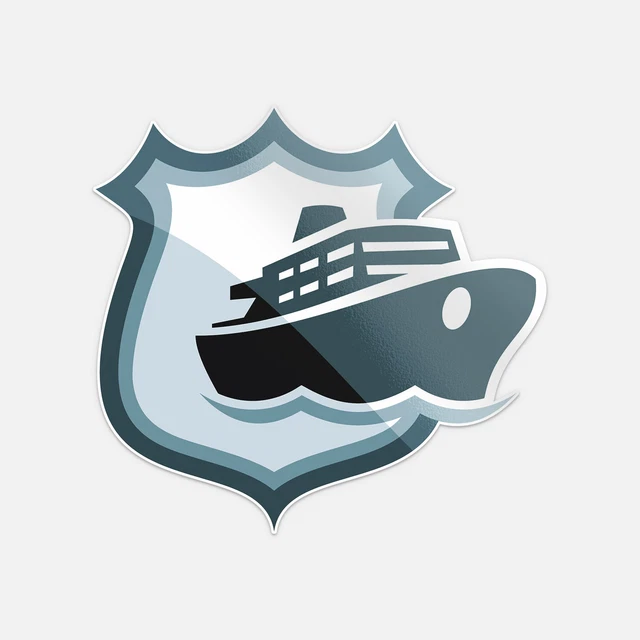 DOPASTICKER Ship Transportation Emblem Sticker Decal Phone Decal Water ...