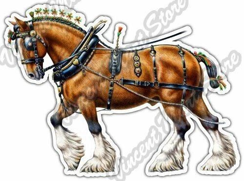 DOPASTICKER Shire Draft Work Heavy Horse Cowboy Rodeo Car Sticker Decal ...